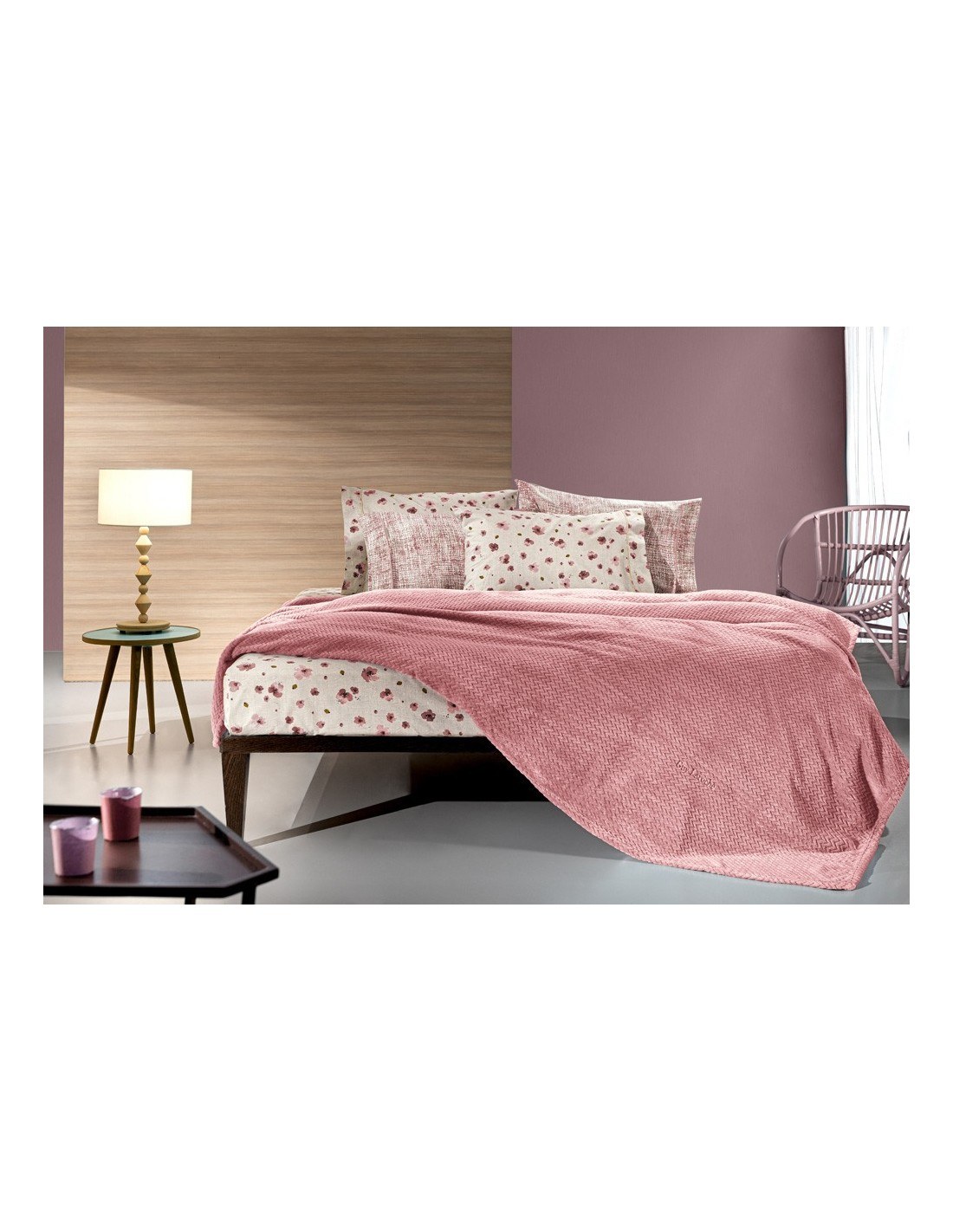 Κουβέρτα Fleece Μονή Guy Laroche Rombus Coral 160x220